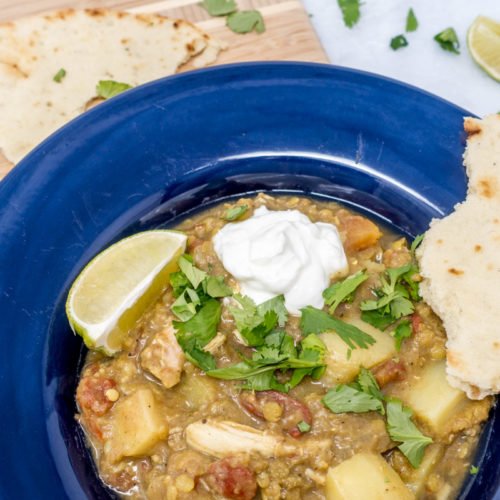 Hearty Slow Cooker Indian Chicken and Lentils Recipe